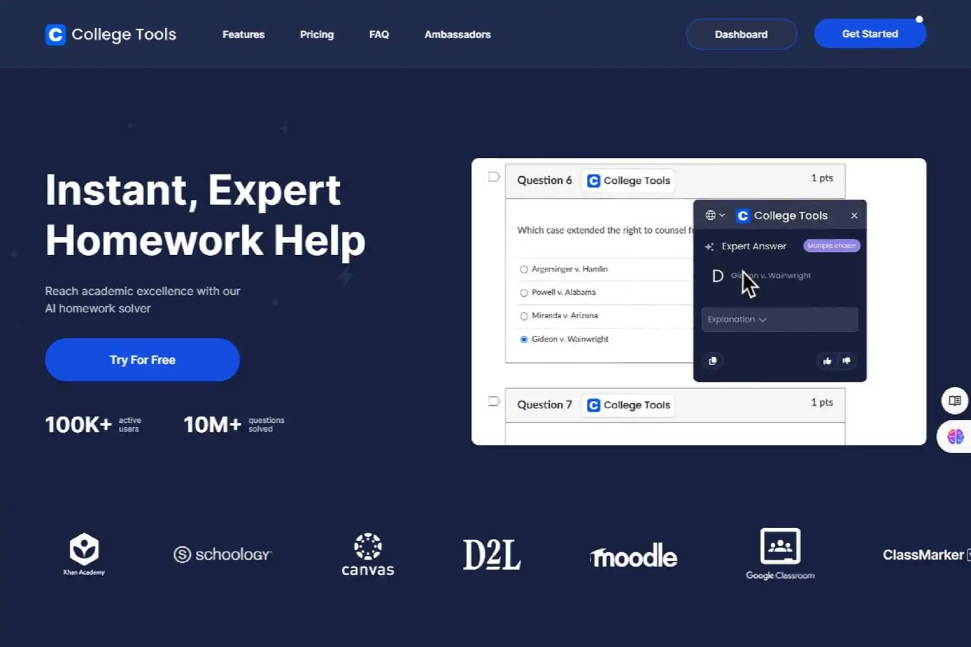 College Tools – AI Assignments and Quiz Helper Tool